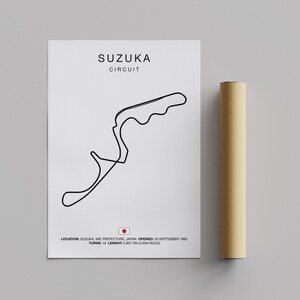 Japanese Race Track Art, Track Map Print, Suzuka Racing Layout, Racing ...