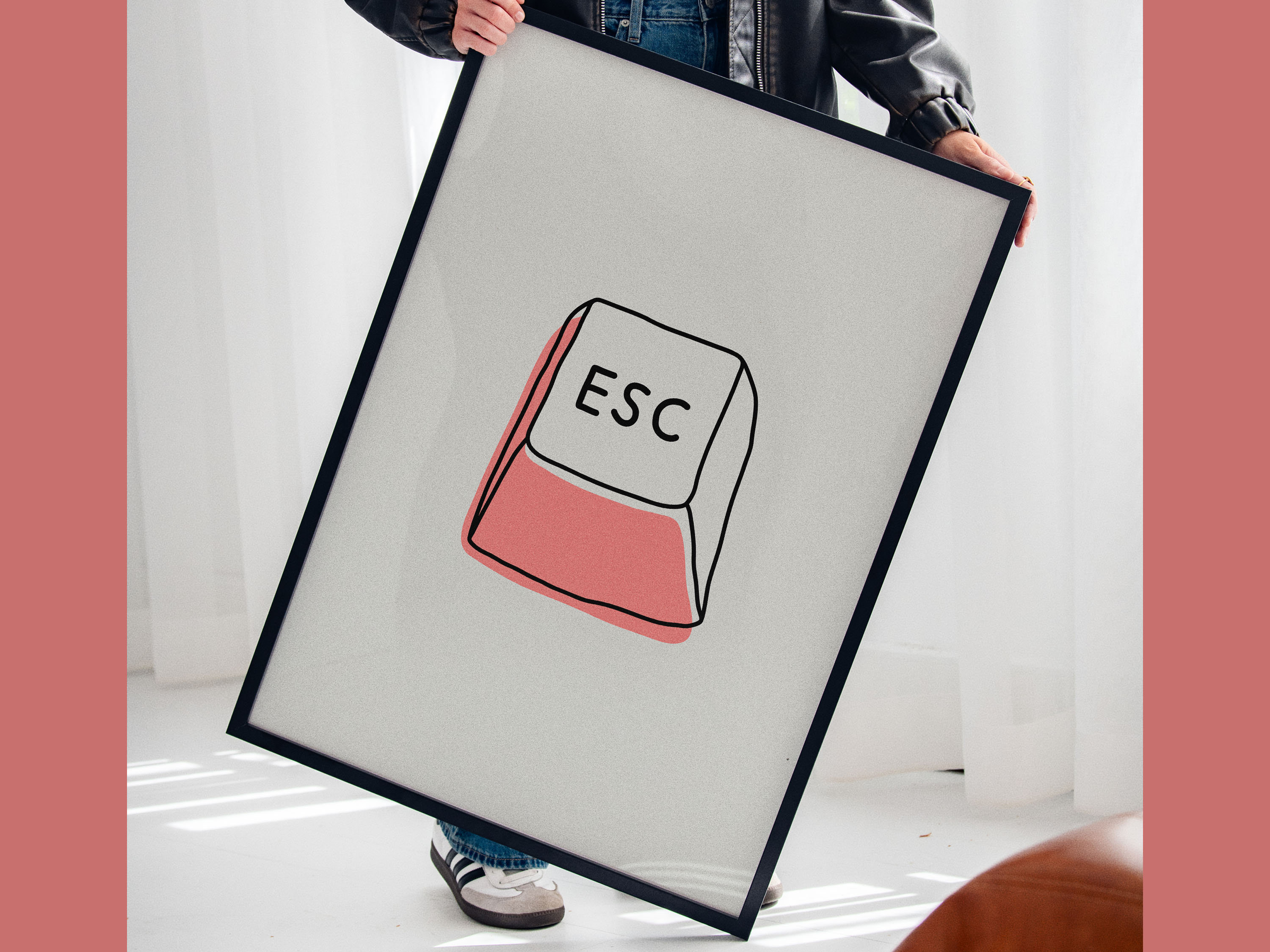 ESC Key Art Print, Vintage Poster, Retro Wall Art, Computer Key ...