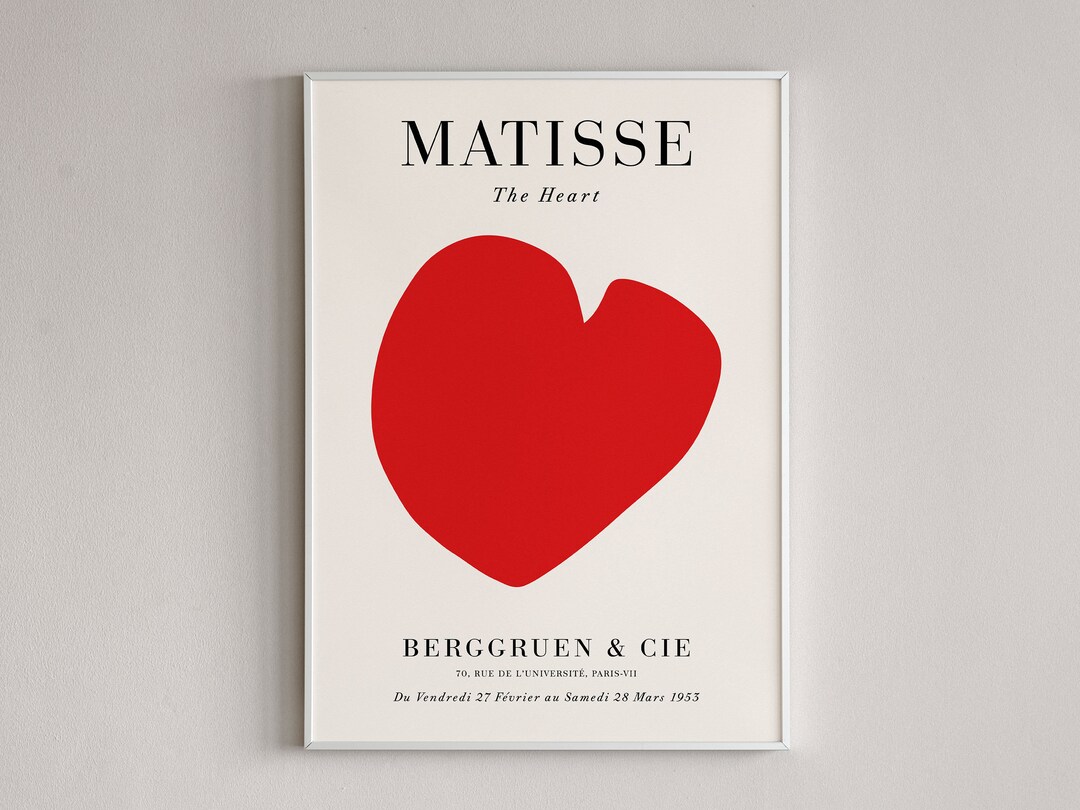 Matisse Heart Poster, Exhibition Art, Berggruen and Cie, Henri Matisse ...