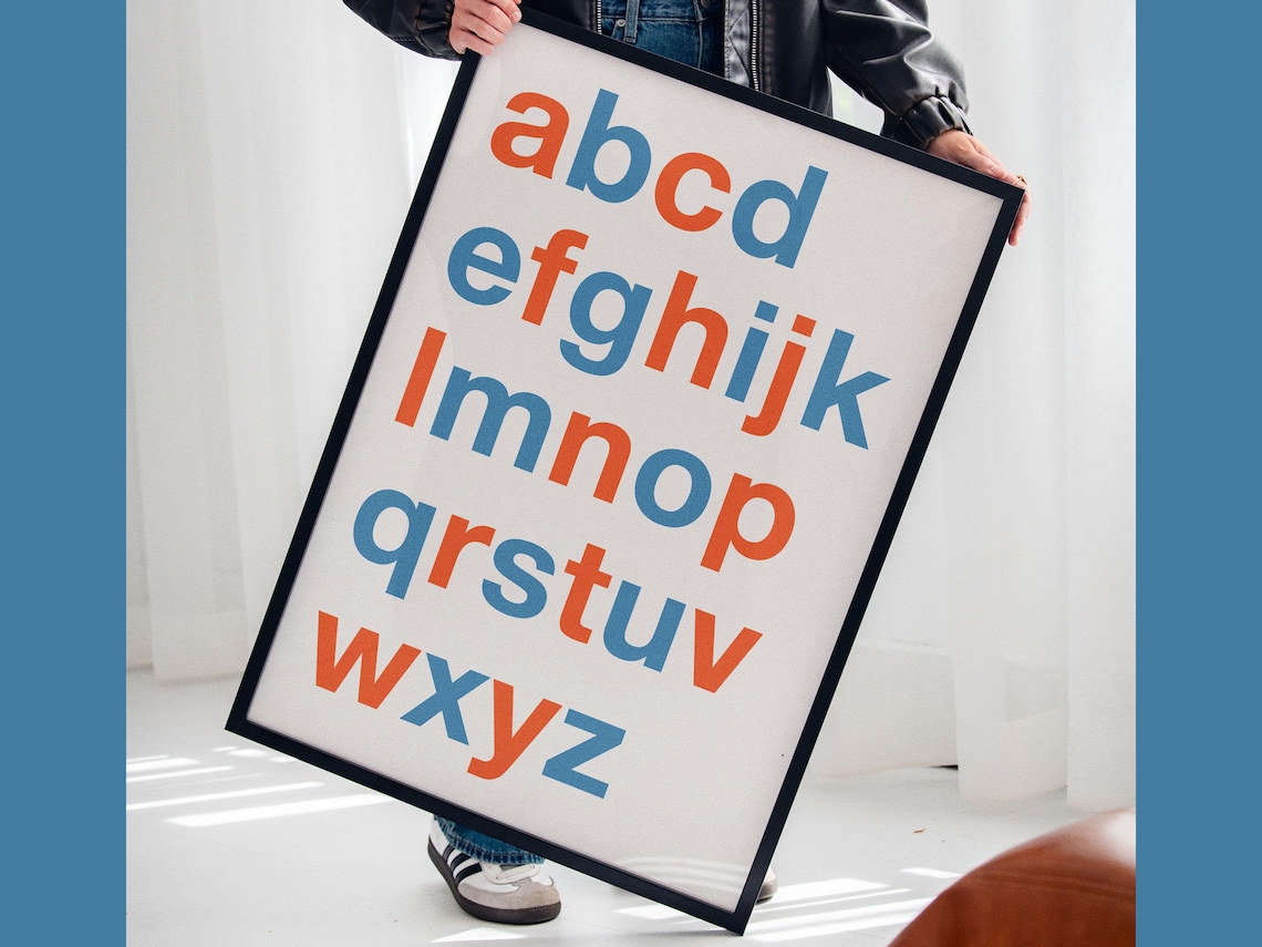 Colorful Alphabet Poster: Modern Educational Wall Art - Etsy