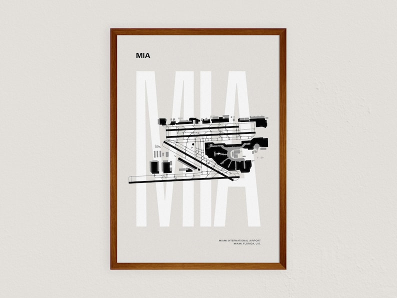 Custom Airport Map Poster, Personalized Aviation Print, Aviation Gift ...