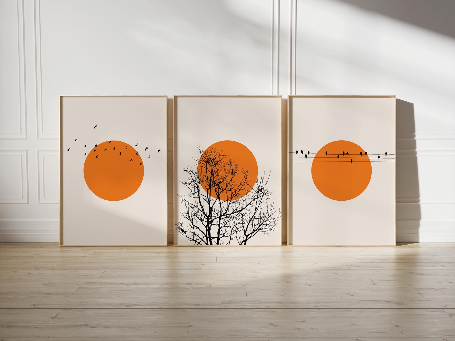 Minimalist Sunset Poster, Set of 3 Prints, Neutral Wall Art, Abstract ...