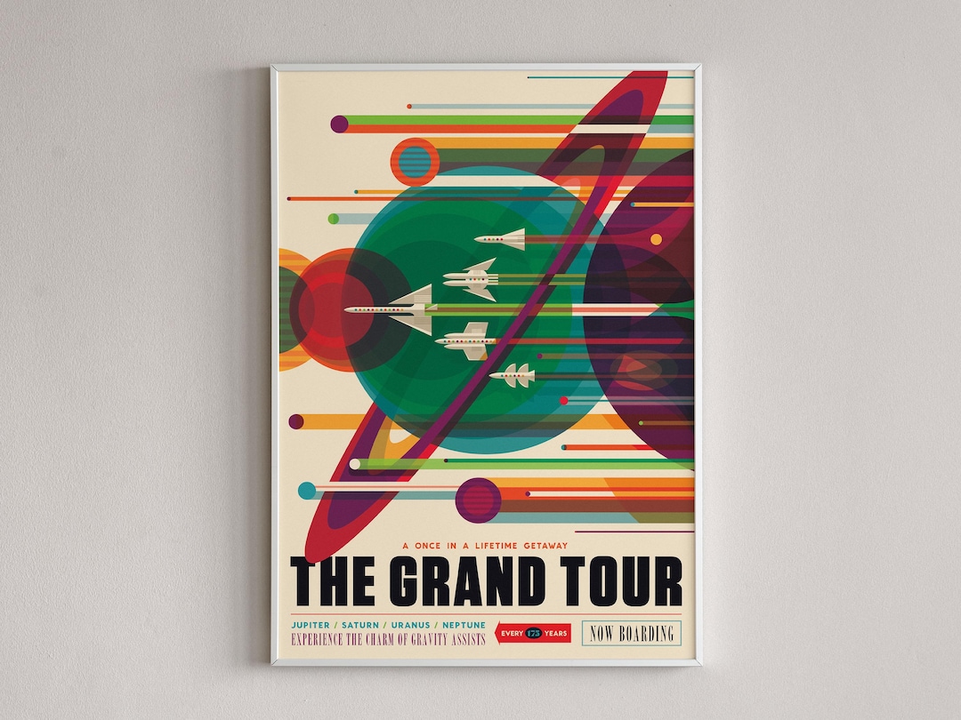 Retro Space Travel Poster, NASA Art Print, Vintage Sci-fi Wall Art ...