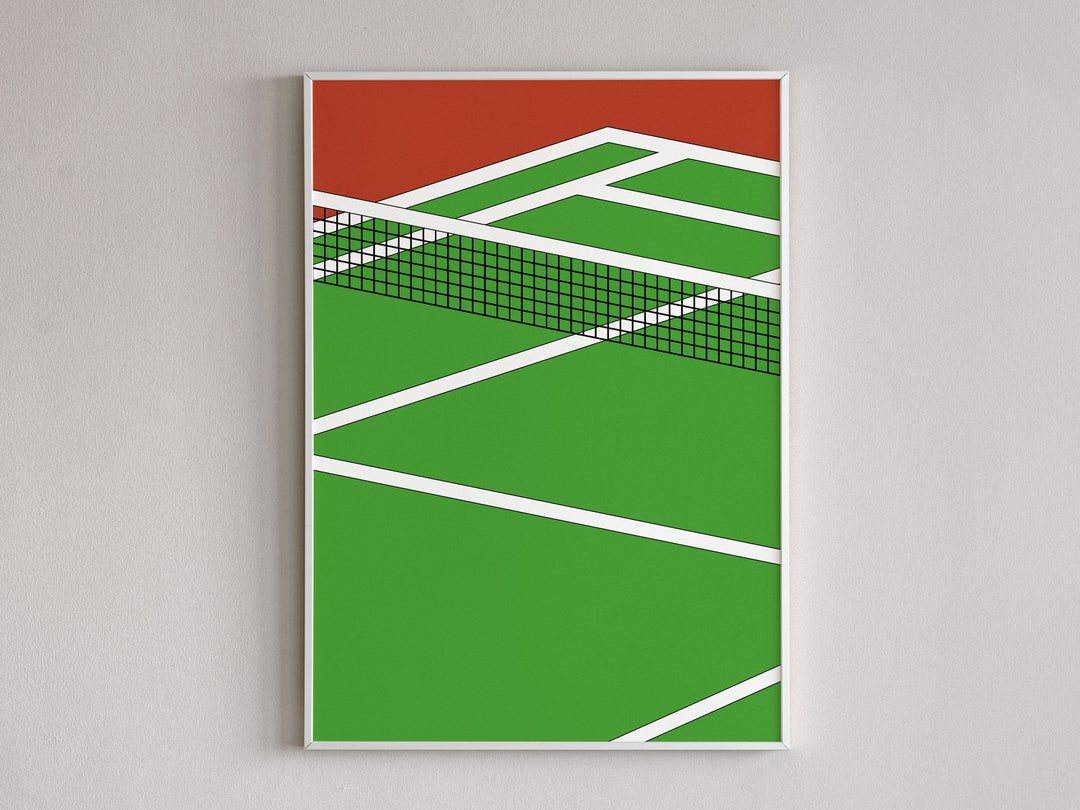 Tennis Court Poster, Minimalist Art, Sports Poster, Tennis Decor, Grass ...