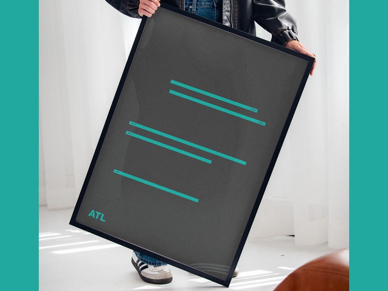 Atlanta Airport Runway Print, Minimalist Runway Poster, Hartsfield ...