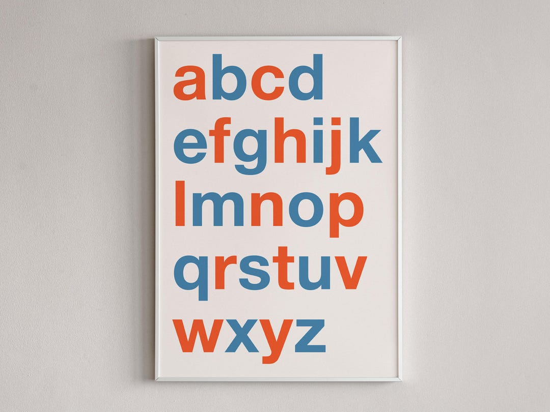 Colorful Alphabet Poster: Modern Educational Wall Art - Etsy