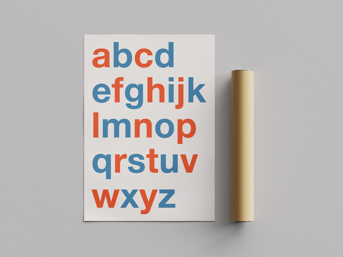 Colorful Alphabet Poster: Modern Educational Wall Art - Etsy