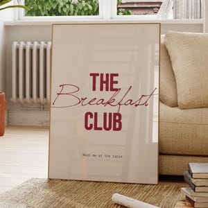 The Breakfast Club, Typography Quote Poster, Cozy Home Decor, Trendy ...