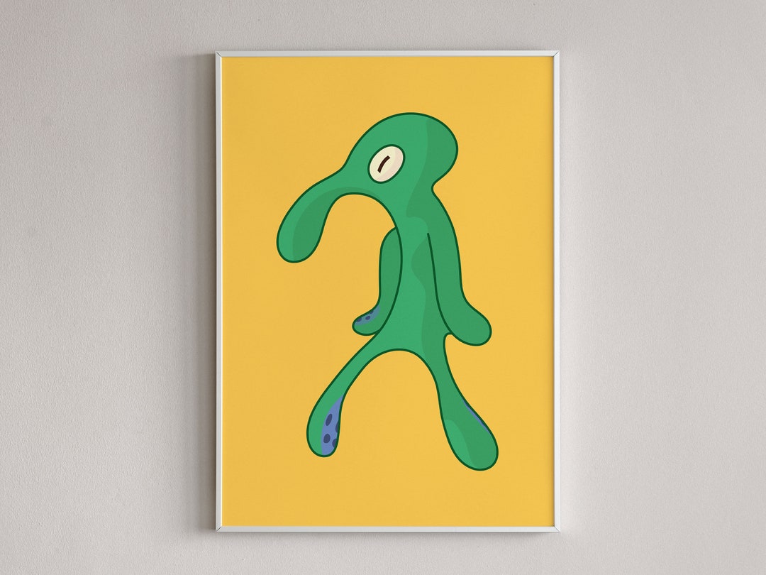 Famous Squidward Painting, Bold and Brash, Funny Poster for Bathroom ...