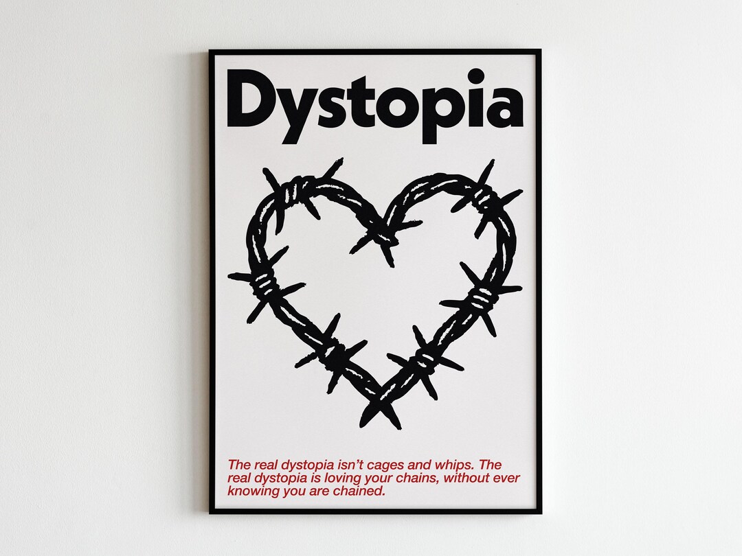 Dystopian Heart Barbed Wire Art Print: Edgy Political Poster - Etsy