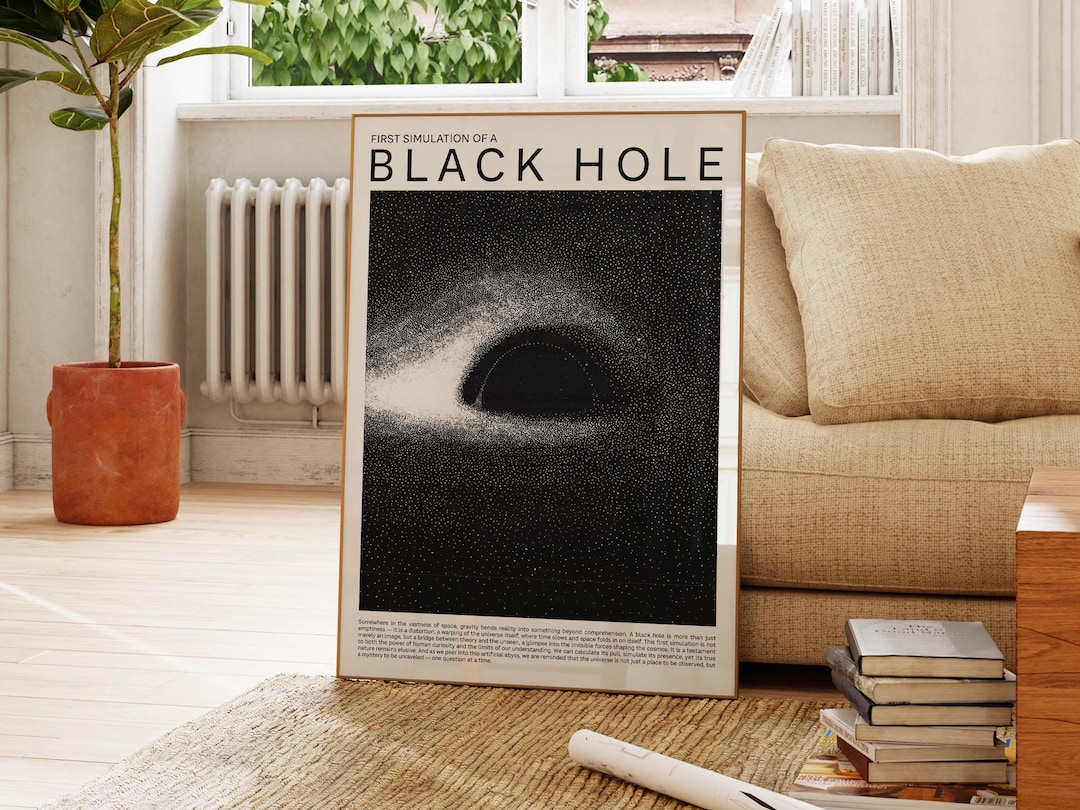 Black Hole Simulation Art Print: Minimalist Space Decor (digital ...