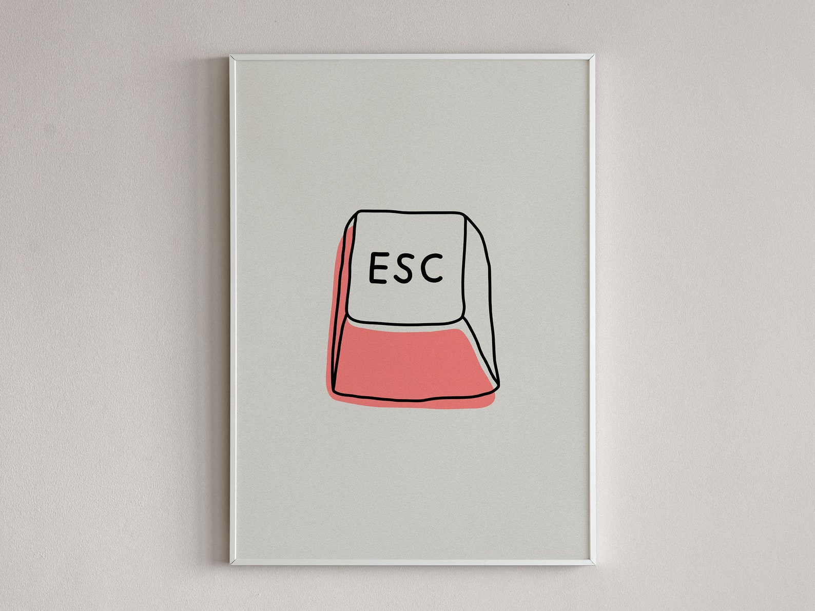 ESC Key Art Print, Vintage Poster, Retro Wall Art, Computer Key ...