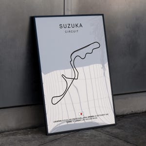 Japanese Race Track Art, Track Map Print, Suzuka Racing Layout, Racing ...