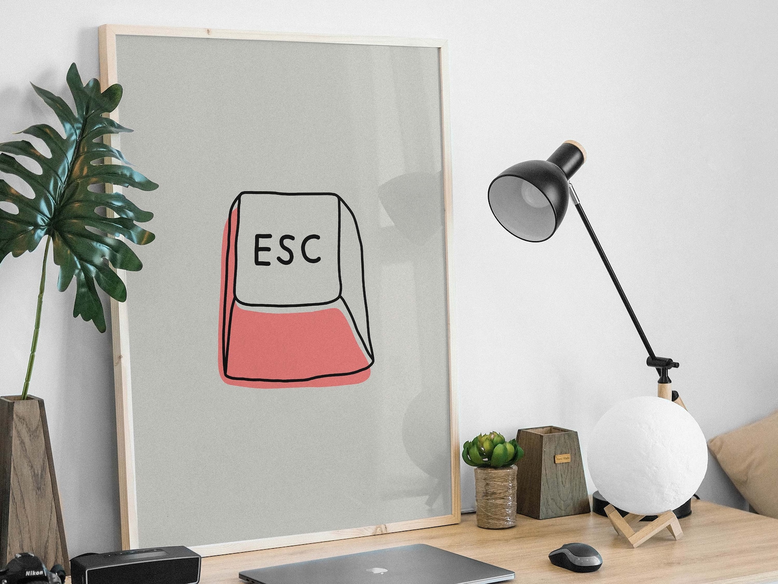 ESC Key Art Print, Vintage Poster, Retro Wall Art, Computer Key ...