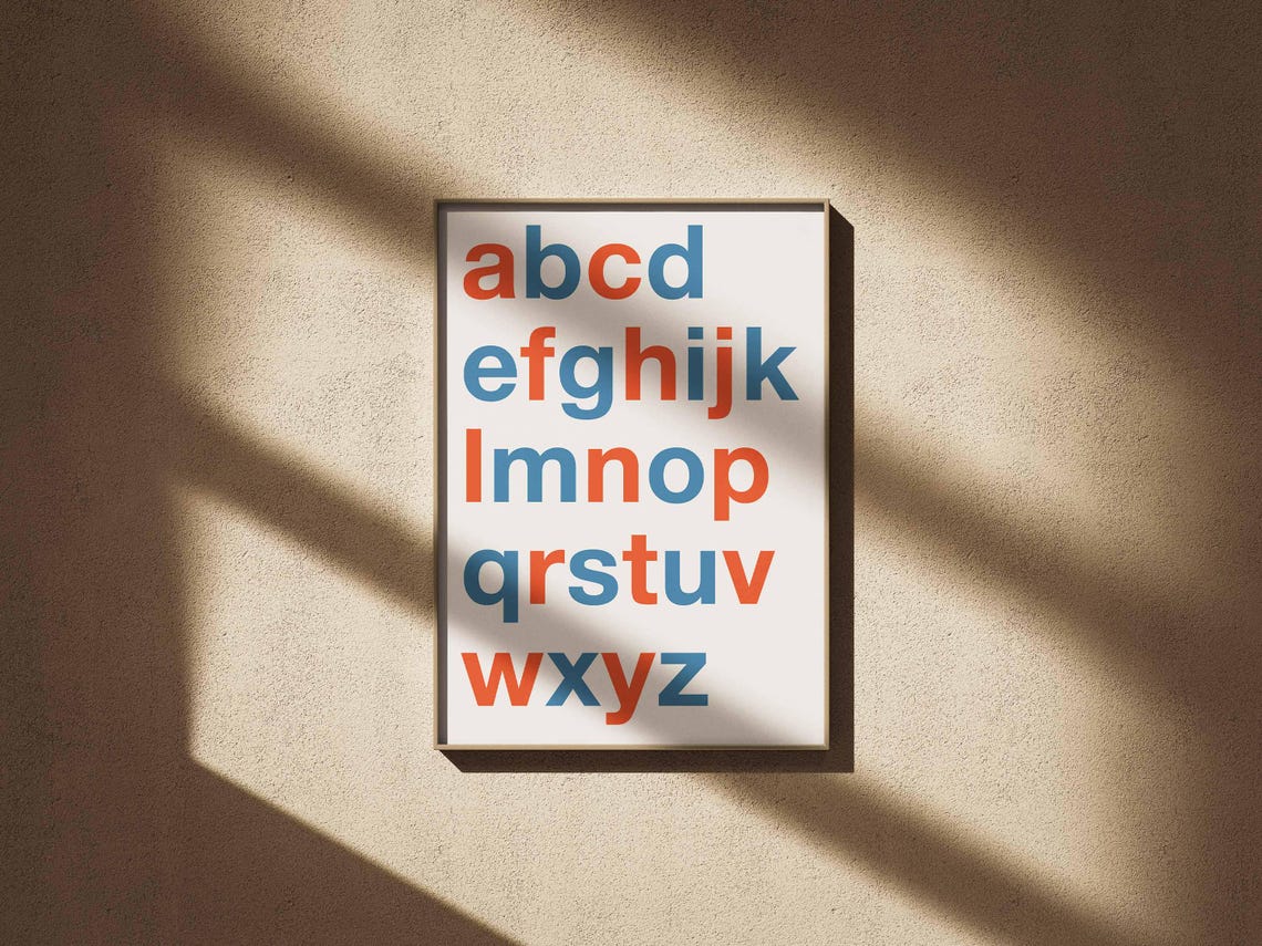 Colorful Alphabet Poster: Modern Educational Wall Art - Etsy