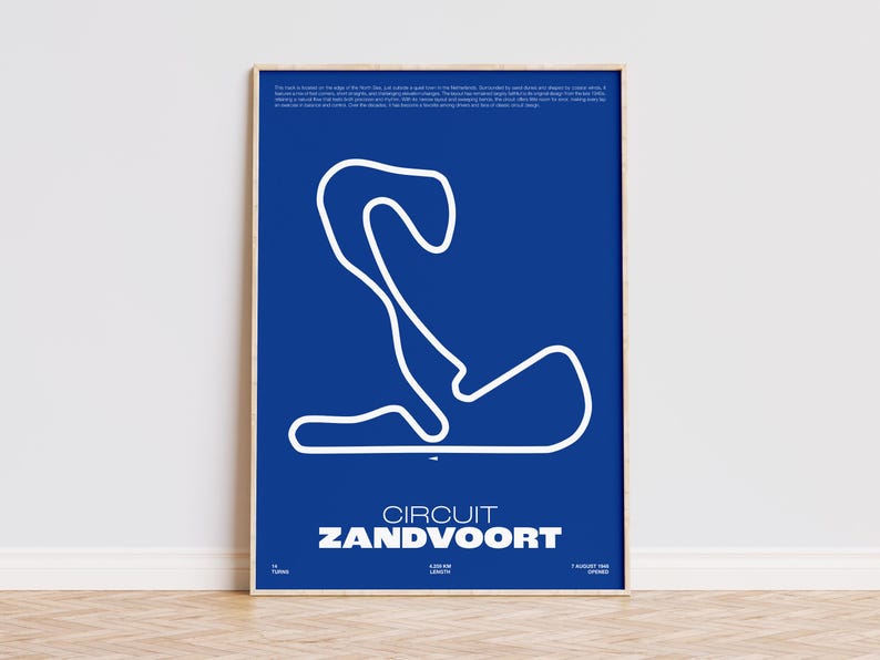 Circuit Zandvoort Track Map Printable Art: Minimalist Racing Poster ...