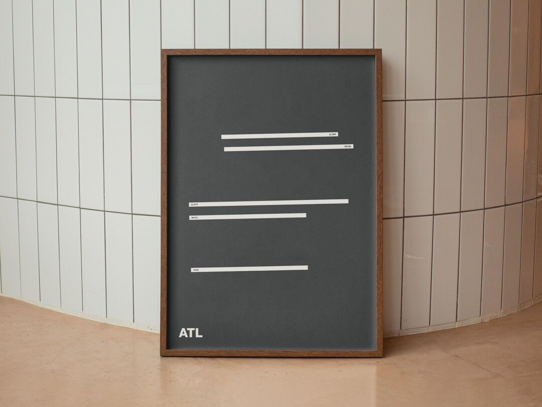 Atlanta Airport Runway Print, Minimalist Runway Poster, Hartsfield ...