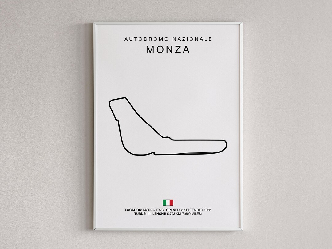 Monza Race Track Poster, Italian Motorsport Print, Autodromo Nazionale ...