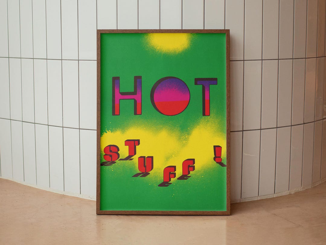 Hot Stuff Pop Art Print: Retro Colorful Typography (digital Download ...