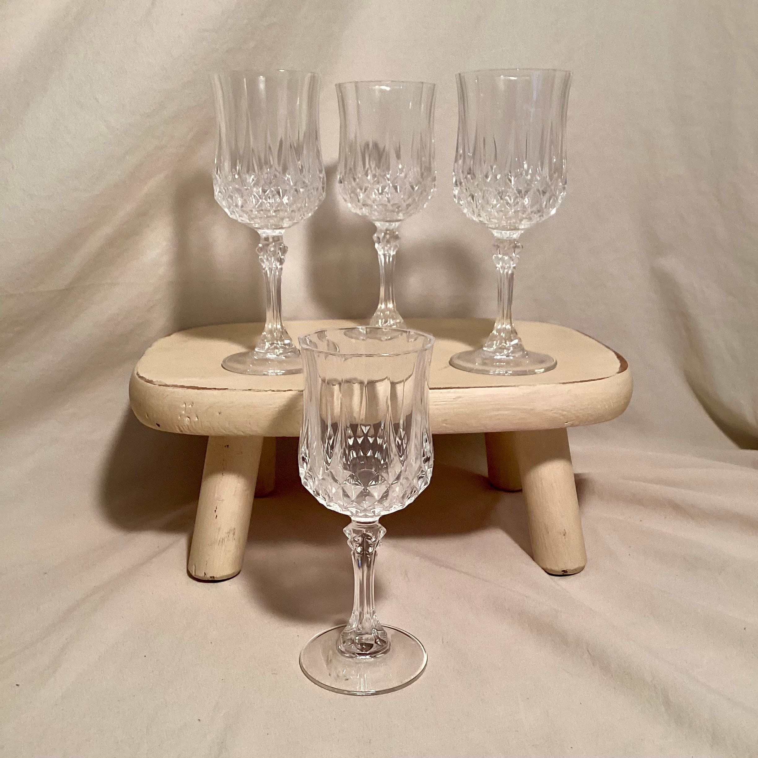 Set of 4 Longchamp Cristal D Arques Crystal Wine Glasses - Etsy