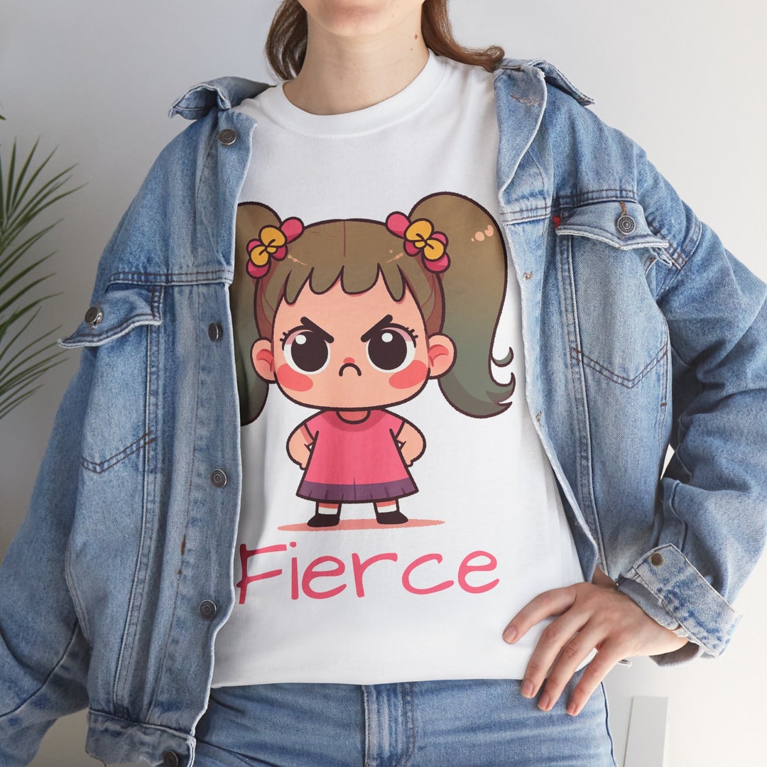 Women's Angry Girl Fierce pink Tee - Etsy