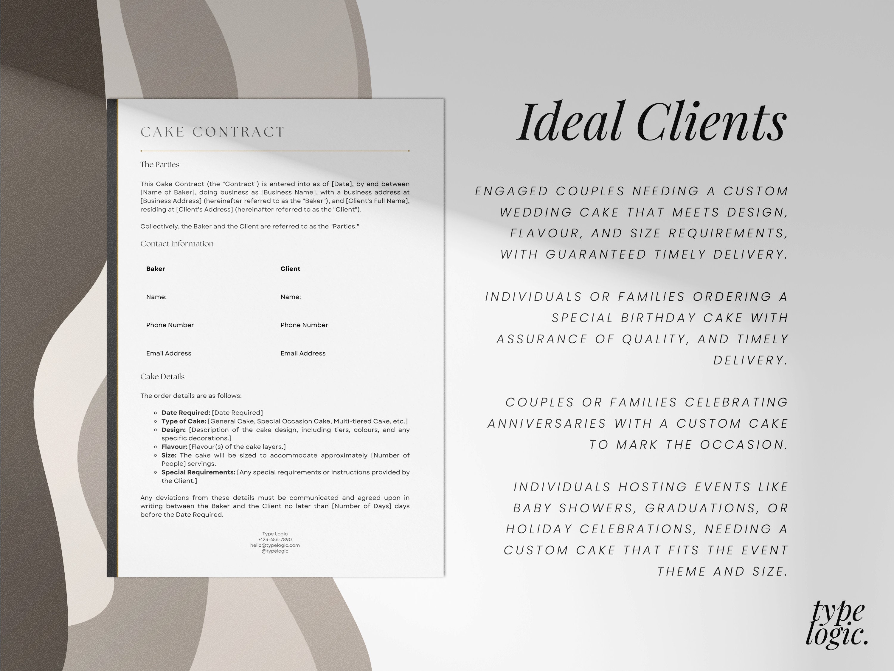Editable Cake Contract - Editable Cake Contract Agreement, Service ...