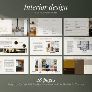 Interior Design Proposal Template, Canva Editable (instant Download) - Etsy
