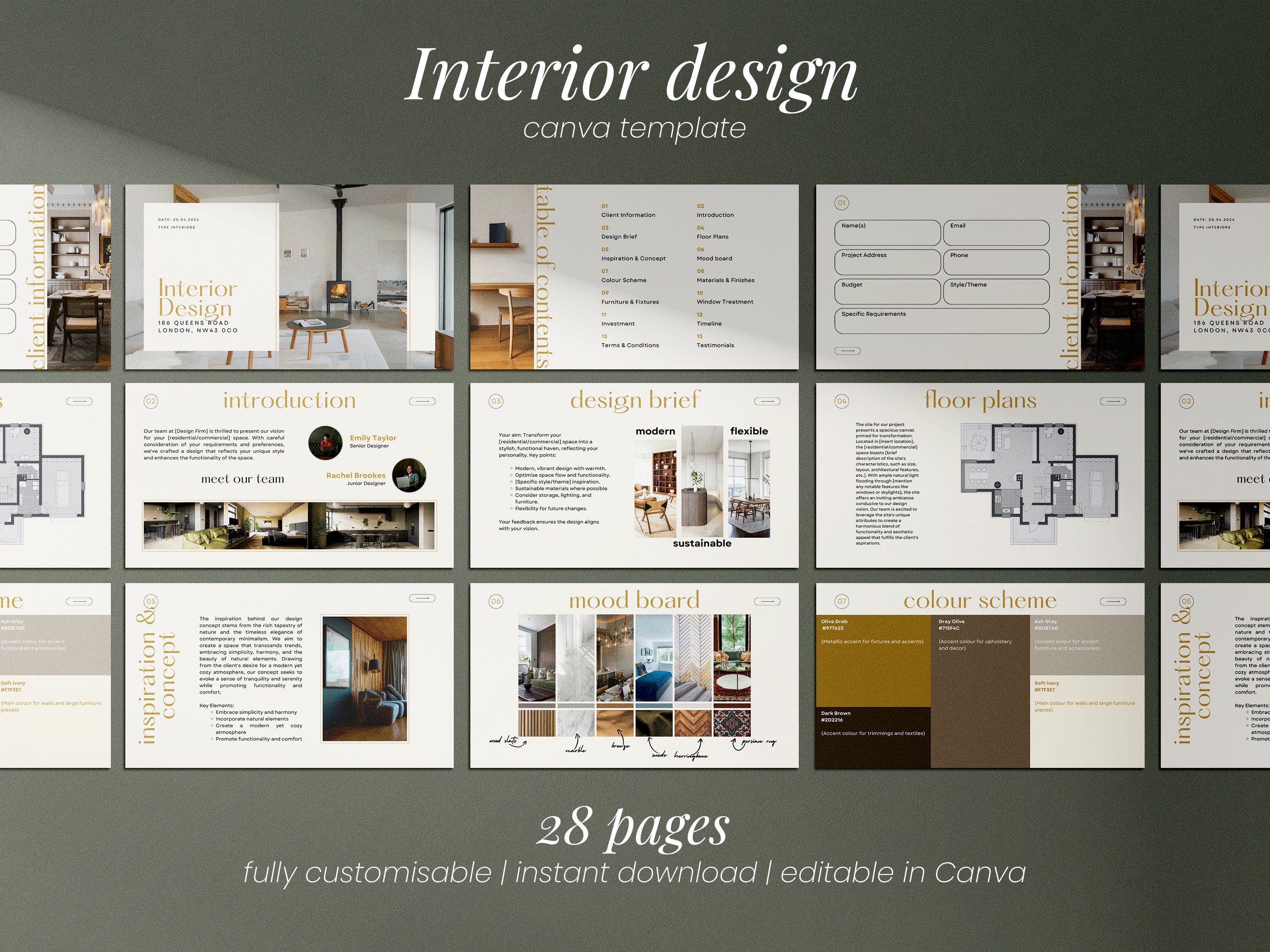 Interior Design Proposal Presentation Template for Small Businesses ...