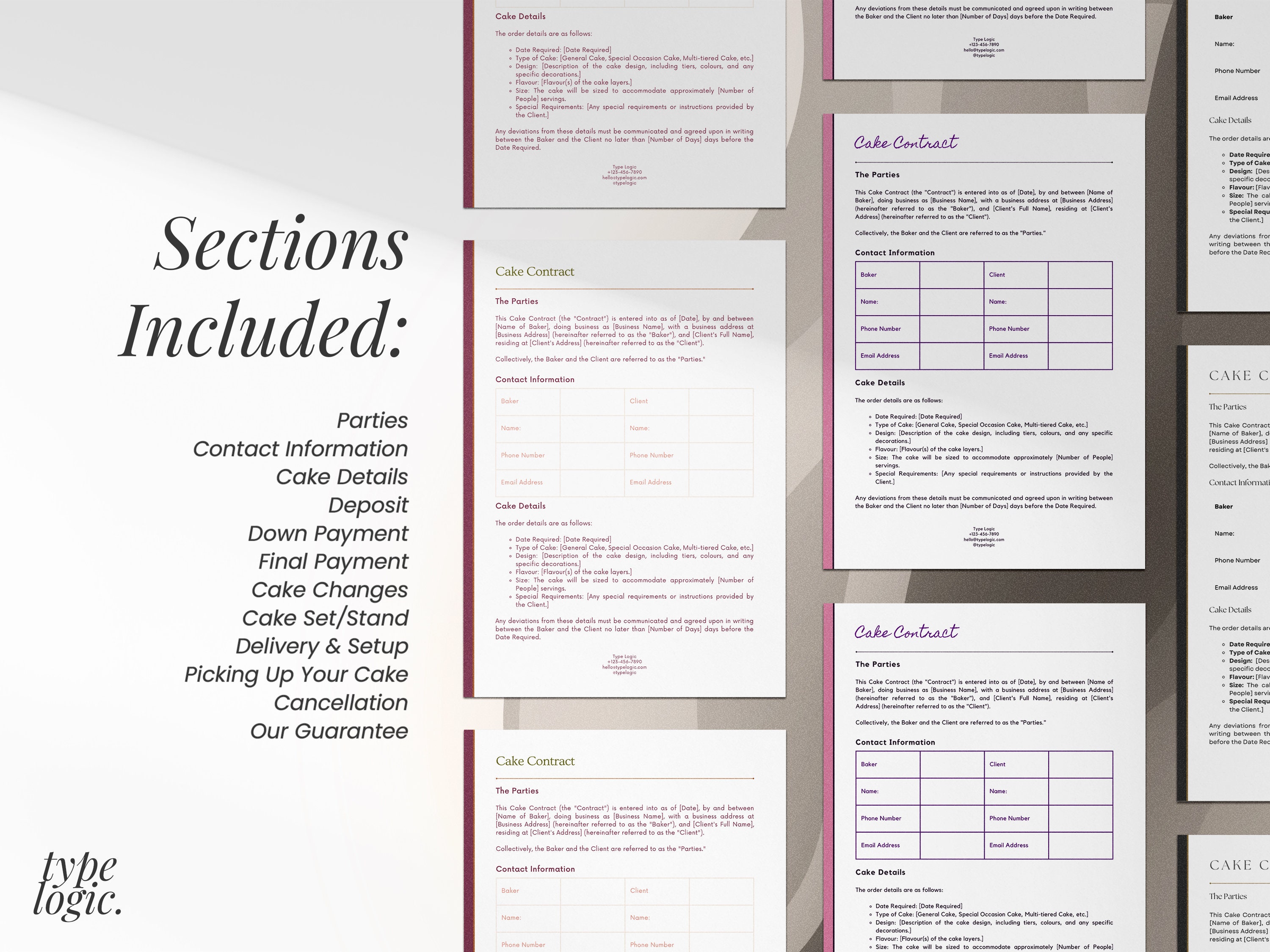 Editable Cake Contract - Editable Cake Contract Agreement, Service ...