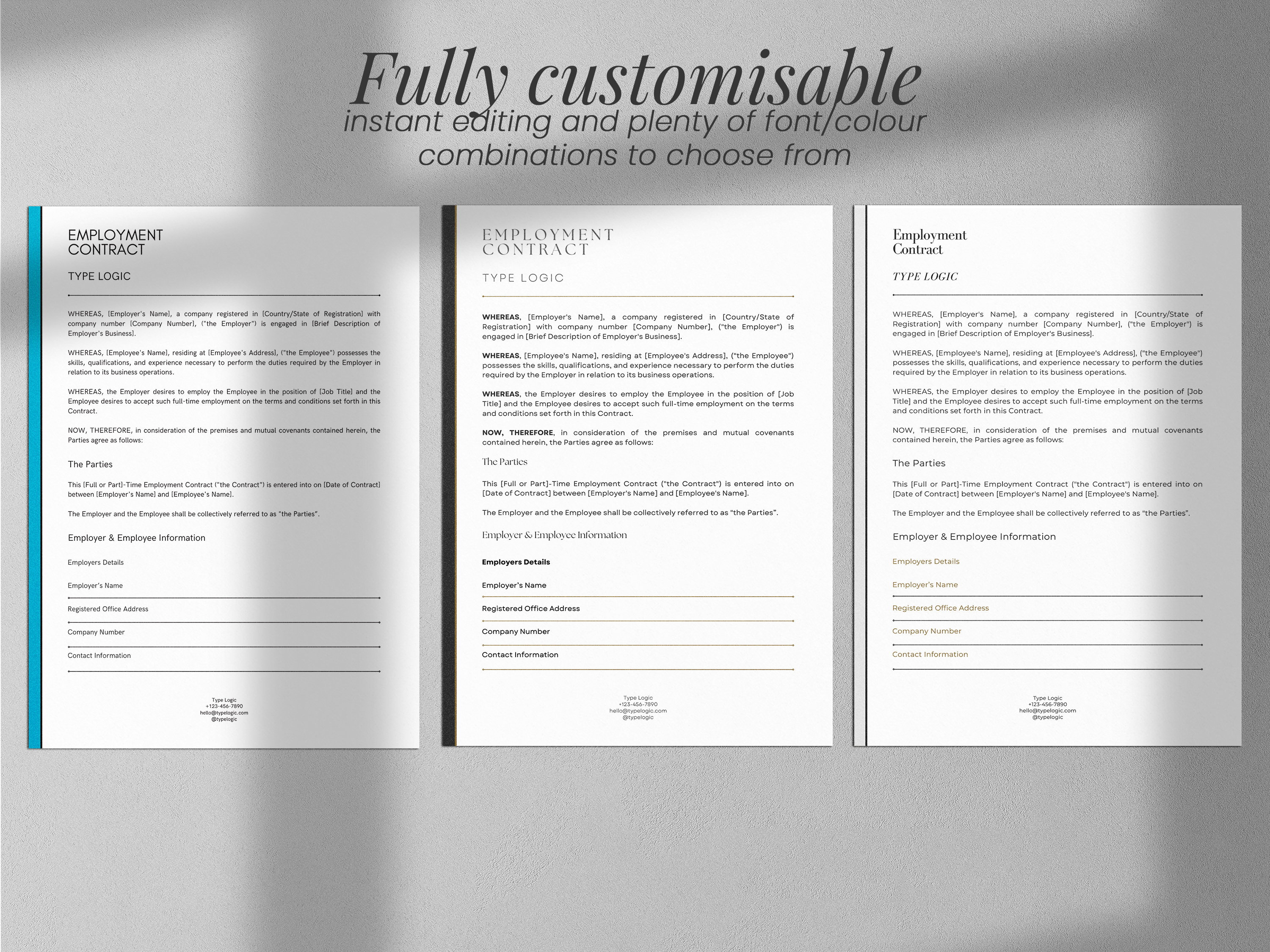Employment Contract Template Employment Agreement Template Printable ...