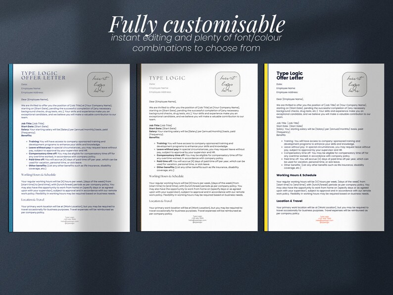 Professional Job Offer Template Printable Offer Letter for Employment ...