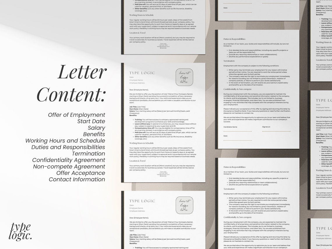 Professional Job Offer Template - Printable Offer Letter for Employment ...