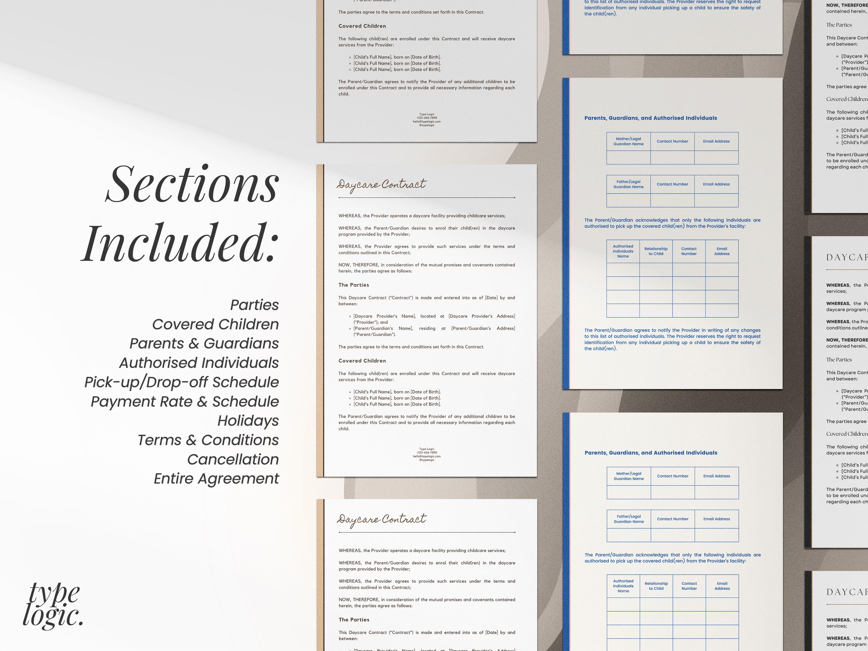 Editable Daycare Contract Template | Childcare Agreement (PDF) - Etsy