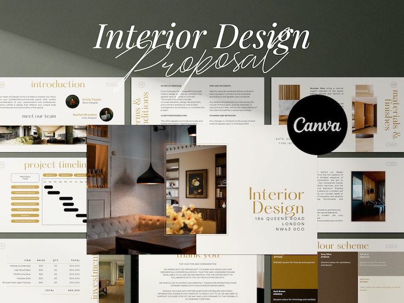 Interior Design Proposal Presentation Template for Small Businesses ...