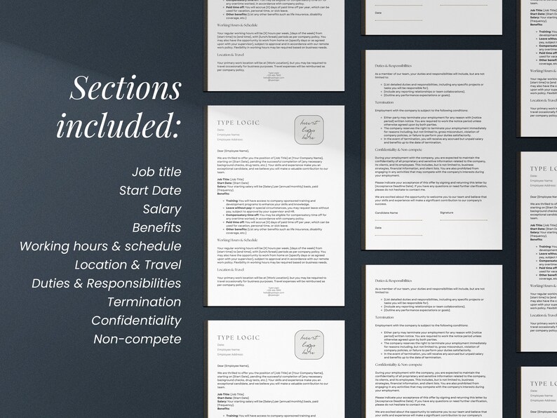 Professional Job Offer Template Printable Offer Letter for Employment ...