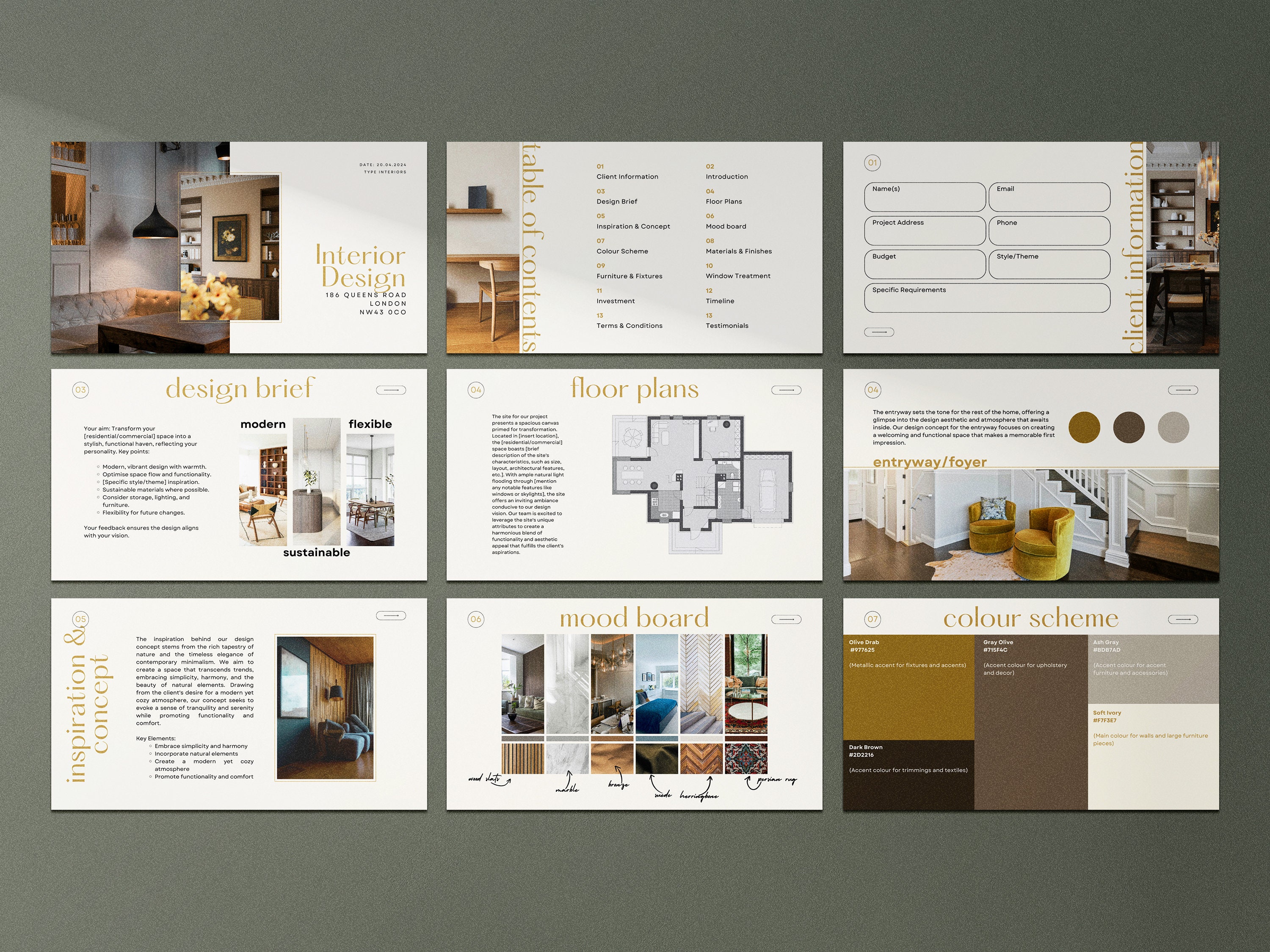 Interior Design Proposal Template, Canva Editable (instant Download) - Etsy