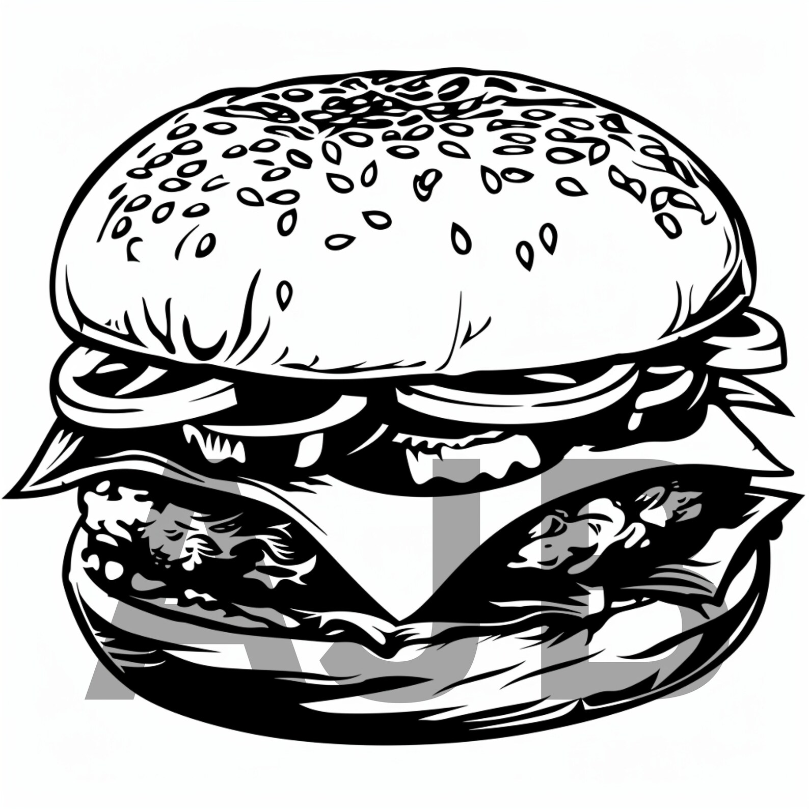 Burger SVG File, T-shirt & Tumbler Design (digital Download) - Etsy