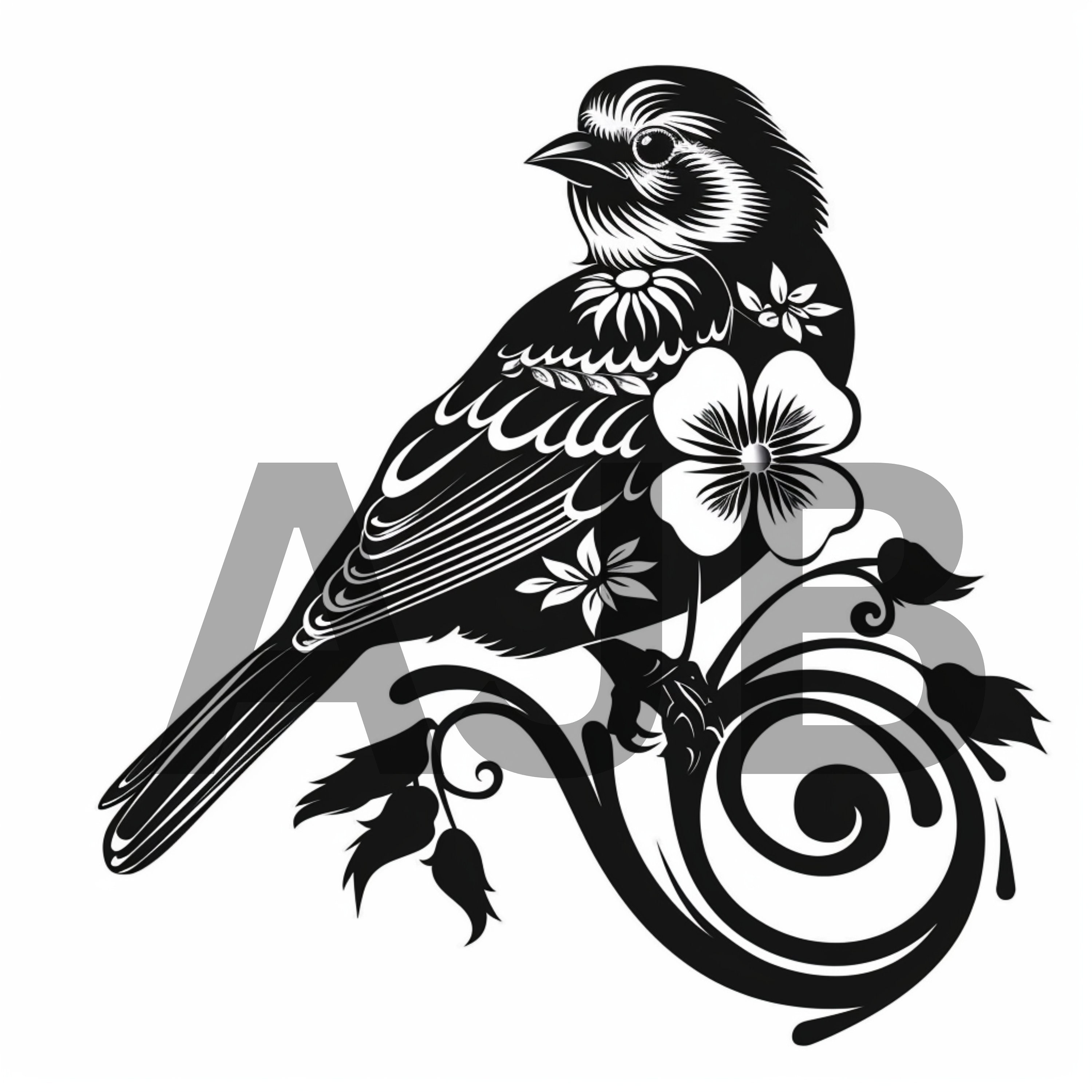Floral Bird SVG, PNG, DXF, Laser Cut File - Etsy
