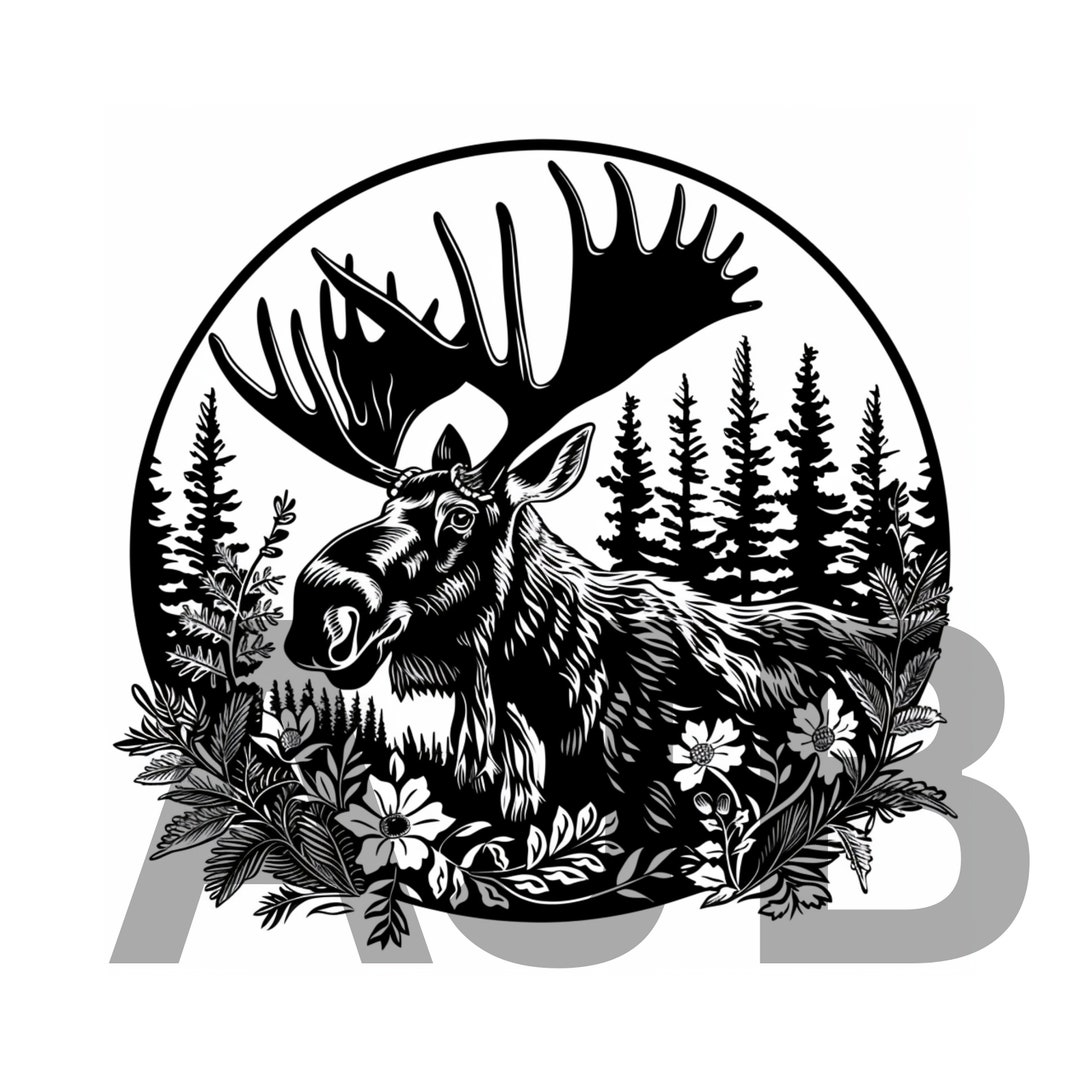 Moose Svg, Elk Png, Moose Dxf, Moose Cricut File, Moose T-shirt Design ...