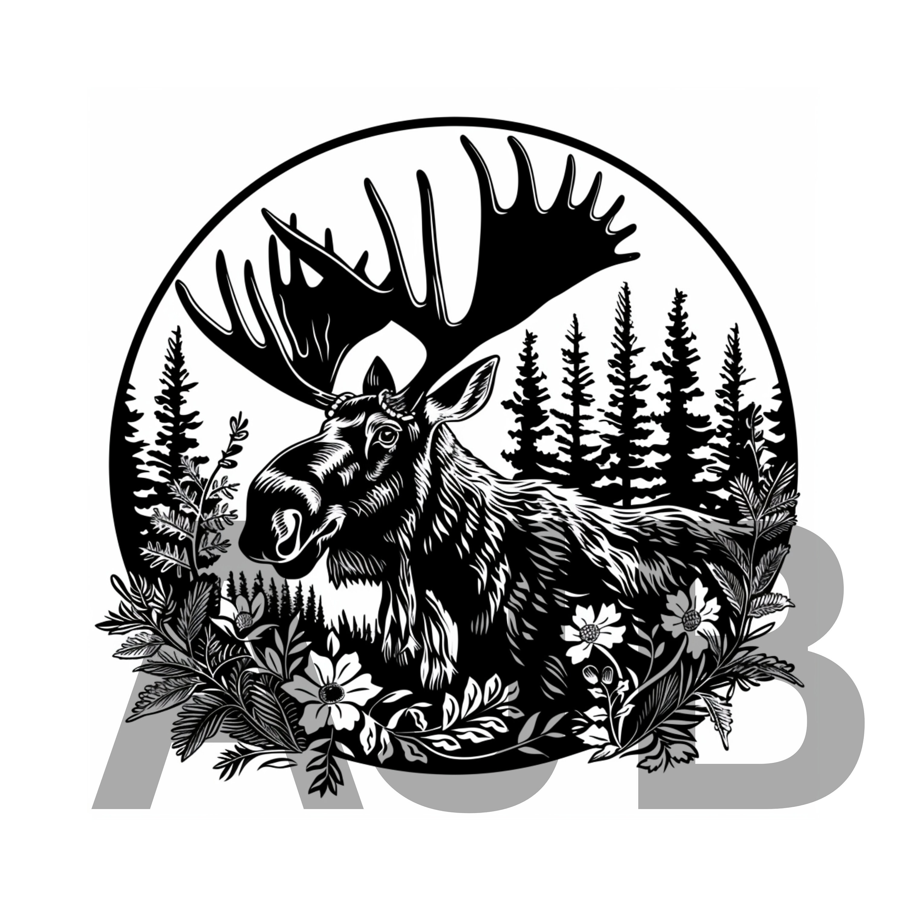 Moose Svg, Elk Png, Moose Dxf, Moose Cricut File, Moose T-shirt Design ...