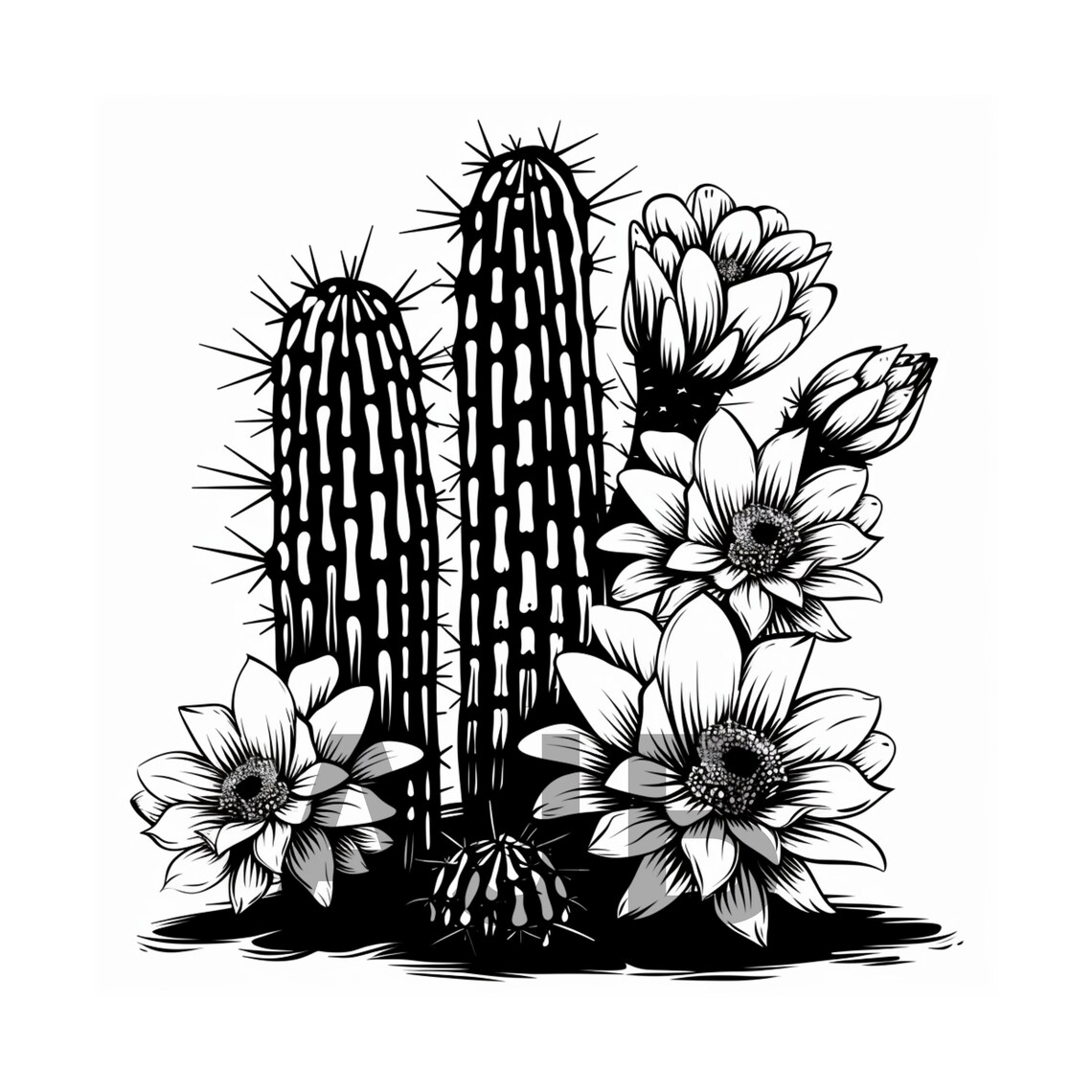 Cactus With Spring Flowers SVG, PNG, DXF (digital File) - Etsy