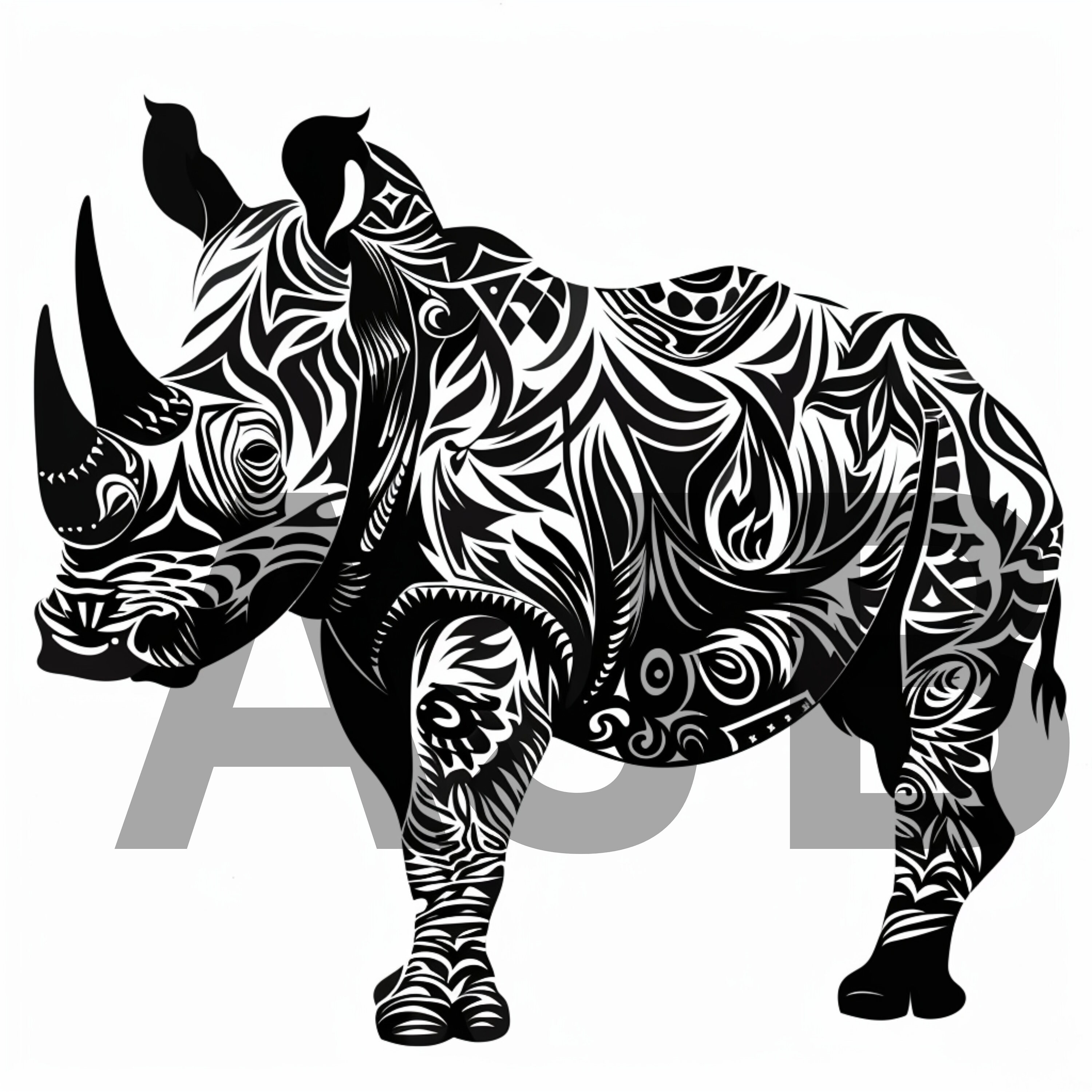 Rino Svg, Rino Png, Rino Dxf, Rino Cricut File, Rino T-shirt Design ...
