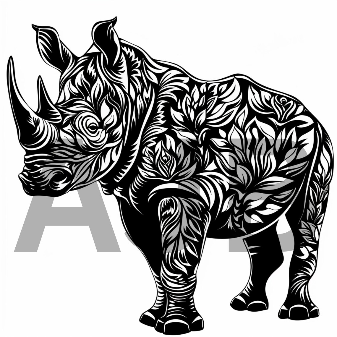 Rino Svg, Rino Png, Rino Dxf, Rino Cricut File, Rino T-shirt Design ...