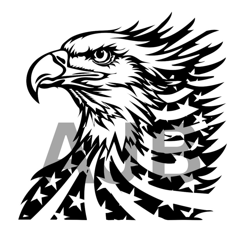 American Eagle and Flag Dxf - Etsy