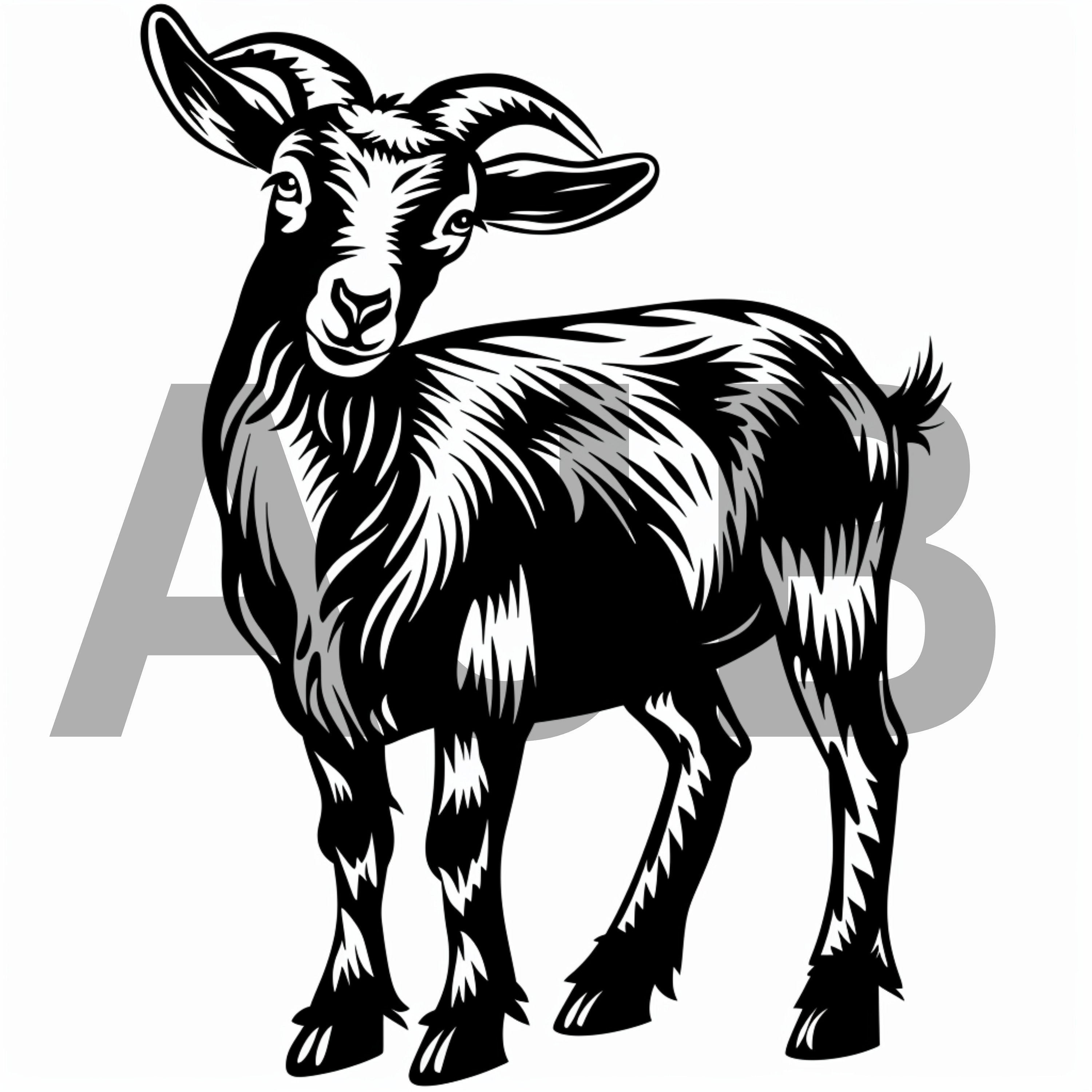 Goat Svg File, Goat Png File, Goat Dxf File, Goat Laser Engraving File ...