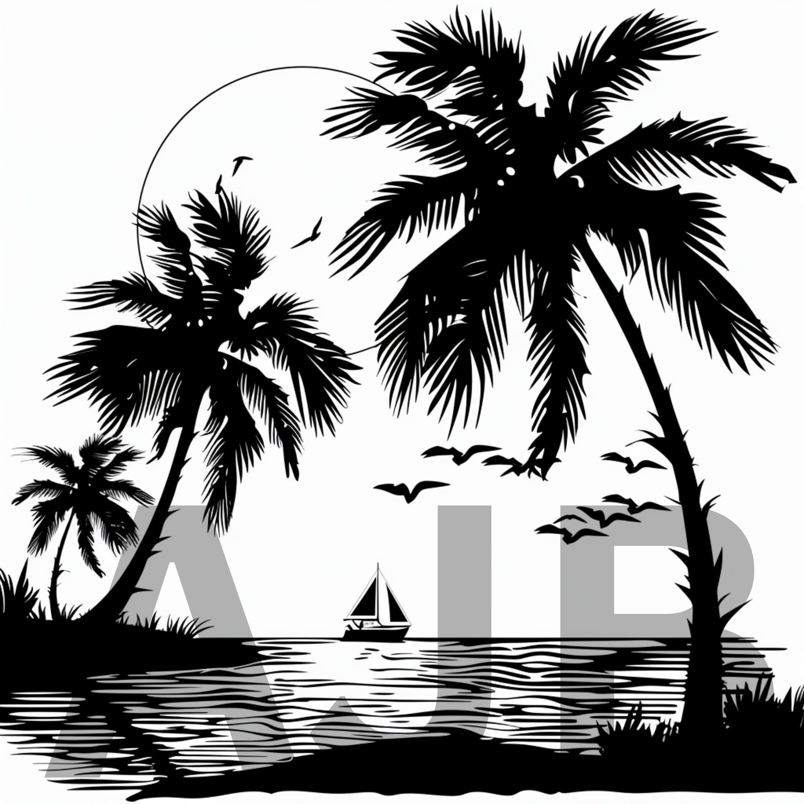 Palm Tree Svg File, Palm Tree Png File, Palm Tree Dxf File, Palm Tree ...