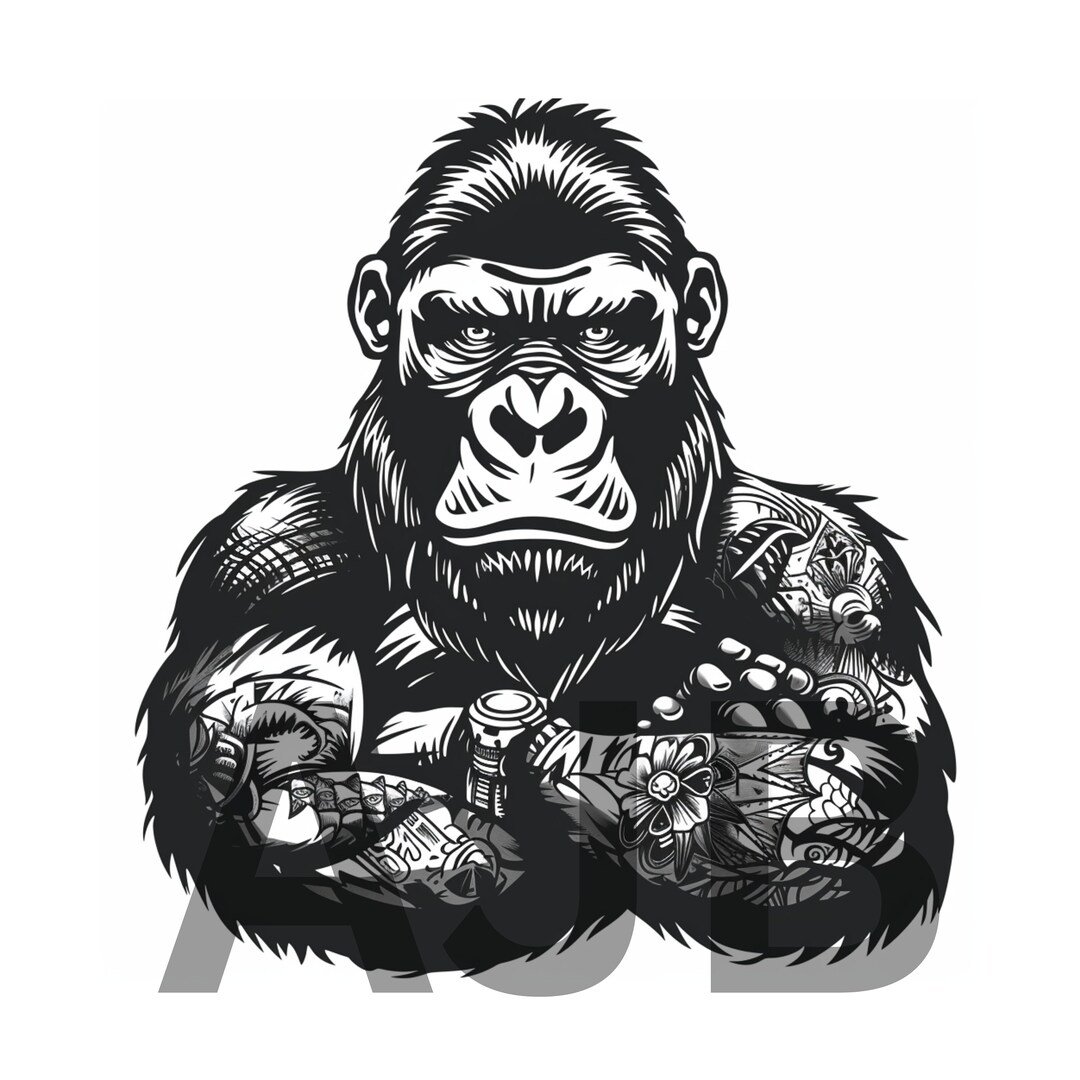 Gorilla Svg, Gorilla Png, Gorilla Dxf, Gorilla Cricut, Gorilla T-shirt Design,gorilla Laser ...