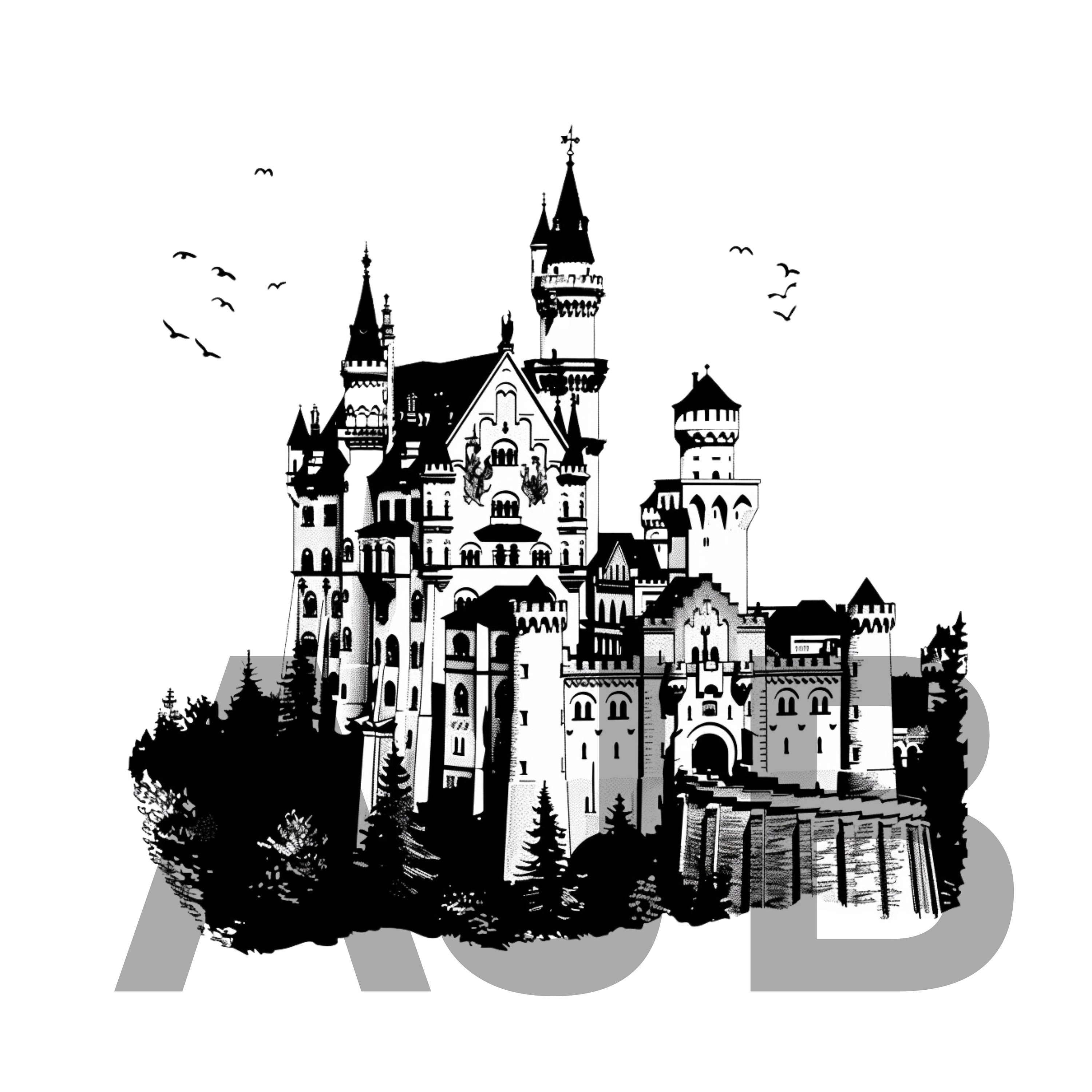 Castle Vector Art, SVG, PNG, DXF (digital Download) - Etsy