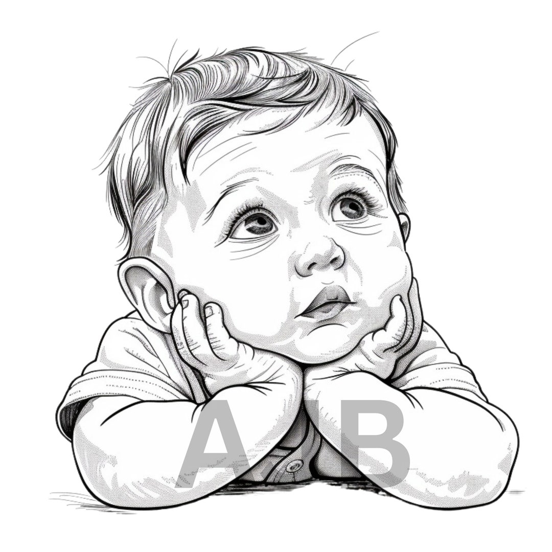 Baby Thinking Svg, Baby Png File, Baby Dxf File, Clip Art,vector Image ...