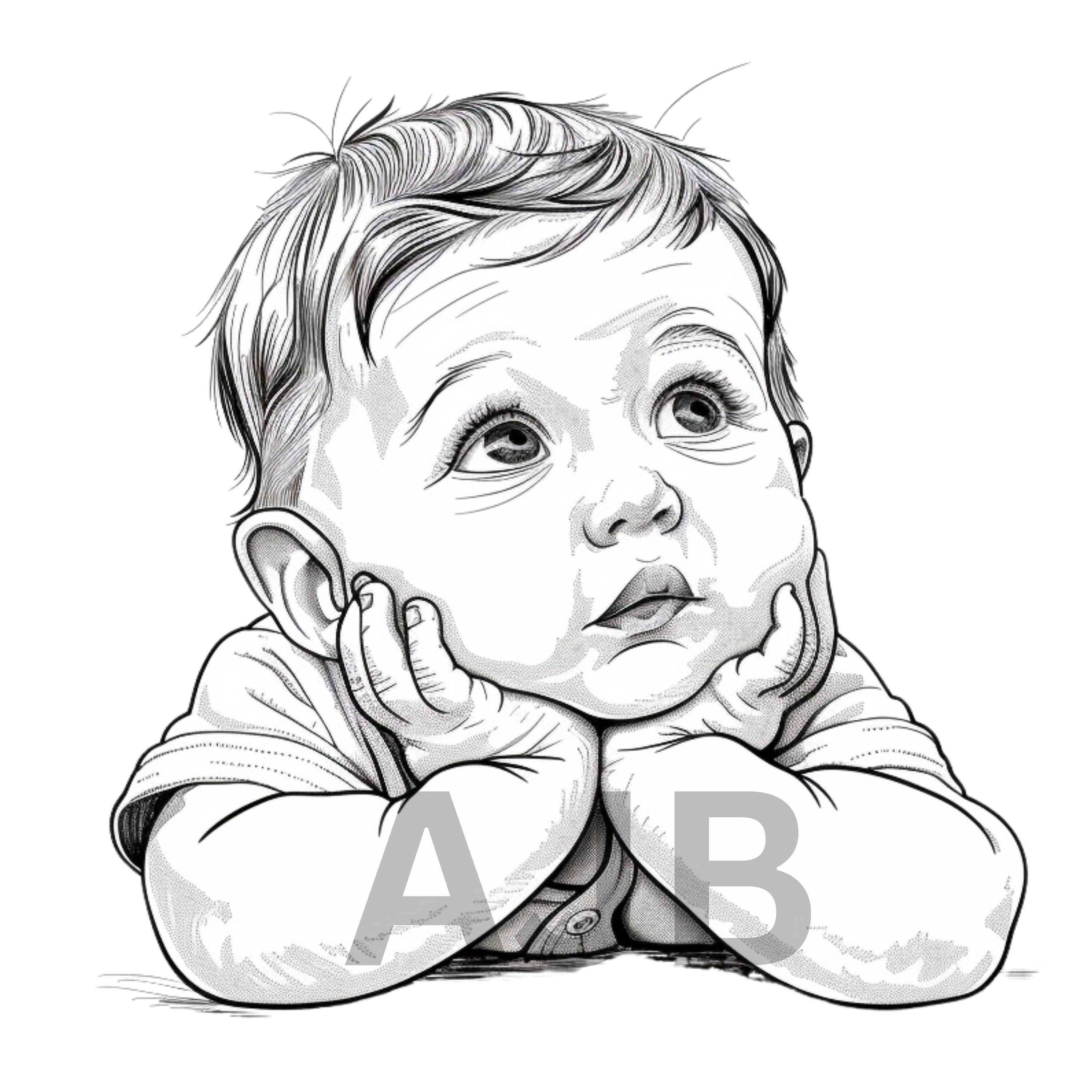 Baby Thinking Svg, Baby Png File, Baby Dxf File, Clip Art,vector Image ...